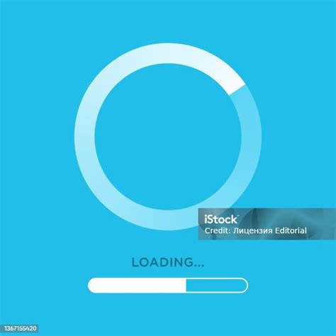 파란색 배경에 아이콘 벡터 원 단추를 로드합니다 업로드 다운로드 라운드 프로세스를 위한 로드 기호 기호 진행률 표시 줄입니다