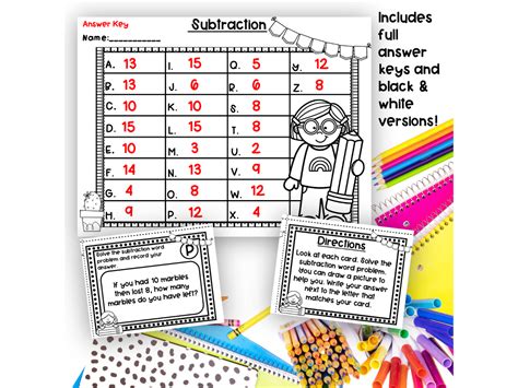 Subtraction To Practise Word Problems Task Cards Group Activity KS Carousel Year Year