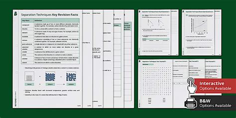 Year 7 Year 10 Science Separation Techniques Revision Pack