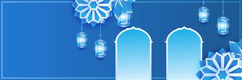 초승달 별 모스크 랜턴이슬람 라마단 카림 배너 배경 벡터 그림입니다 라마단 블루 컬러풀 와이드 배너 디자인 배경 0명에 대한 스톡 벡터 아트 및 기타 이미지 Istock