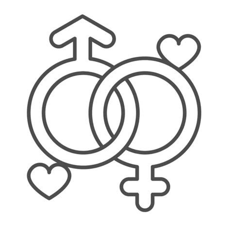 male and female symbols line icon gender sign vector illustration