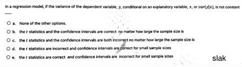 solved in a regression model if the variance of the