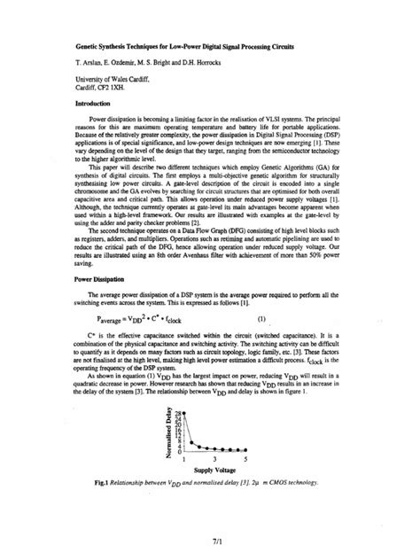 Genetic Synthesis Techniques For Low Power Digital Signal Processing