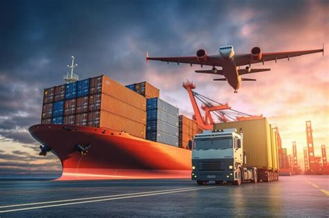 Premium Photo Transportation And Logistics Of Container