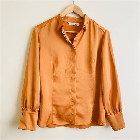 Silk Rust Classy Button Down On Carousell