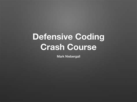 defensive coding crash course pdf web development internet