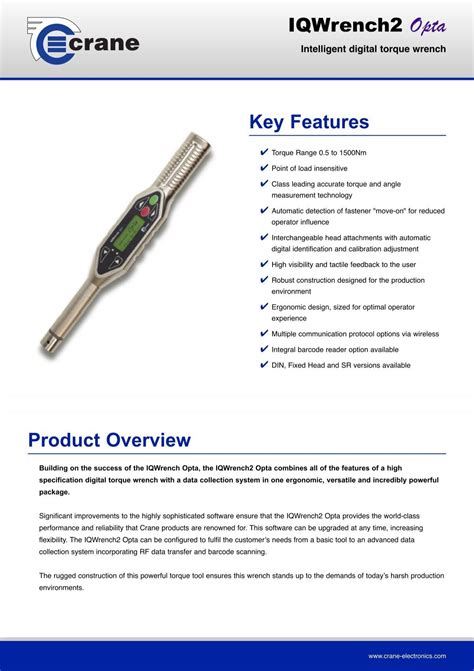 Iqwrench2 Opta Key Features Product Overview Crane Electronics