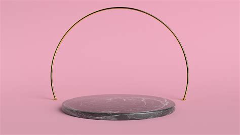 3d 추상 배경 렌더링 제품 디스플레이를 위한 분홍색 플랫폼 인테리어 연단 장소 디자인을위한 빈 장식 템플릿입니다 3차원 형태에