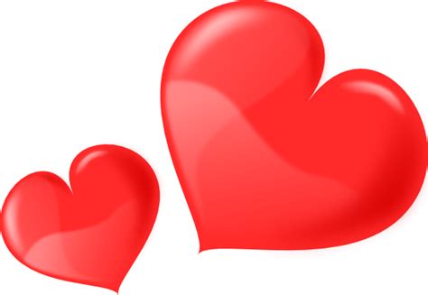 Two Glossy Hearts Clip Art At Vector Clip Art Online