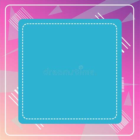 Dashed Line Blank Square In Color Thin And Thick Lines Empty Cutout Form In Frame Against