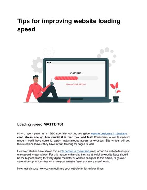 Ppt Tips For Improving Website Loading Speed Powerpoint Presentation