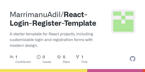 Github Marrimanuadil React Login Register Template A Starter Template For React Projects