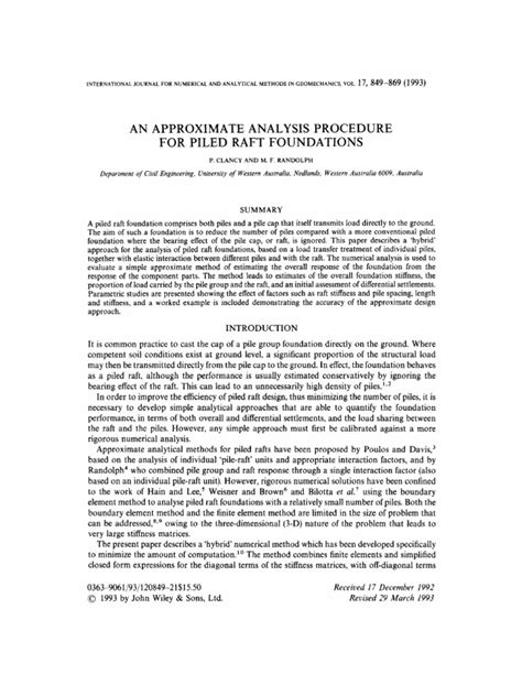An Approximate Analysis Procedure For Piled Raft Foundations Pdf Youngs Modulus Numerical