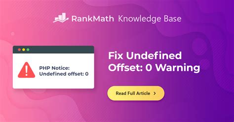 How To Fix Undefined Offset 0 Warning Rank Math