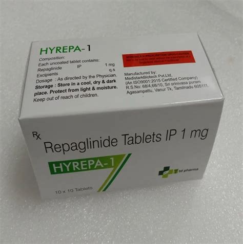 1mg Repaglinide Ip Tablets At ₹ 190box Repaglinide Tablets Ip In