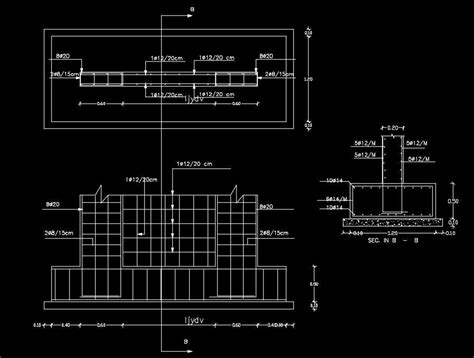 A Longitudinal Section View Of The 200x200mm Footing Cum Column Design Cadbull