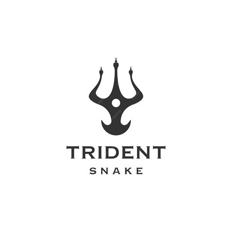Premium Vector Snake Design With Trident Style Logo Template Flat Vector
