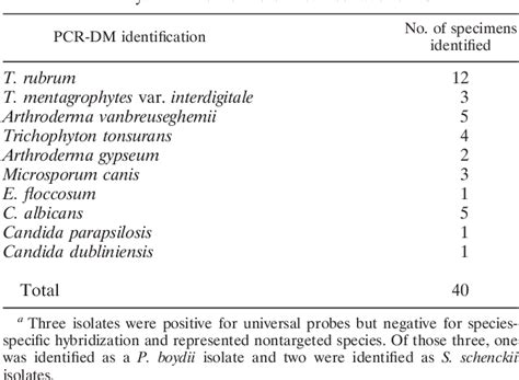 Table 1 From Simple Pcr Based Dna Microarray System To Identify Human