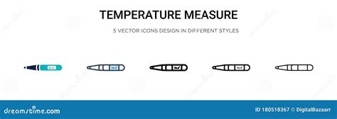 Temperature Measure Icon In Filled Thin Line Outline And Stroke Style Vector Illustration Of