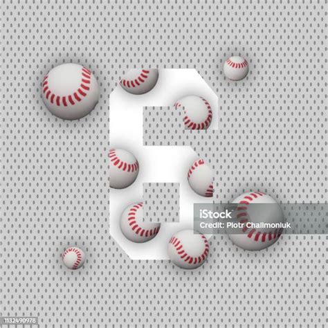 6 숫자 여섯 그래픽 흰색 숫자와 흰색 바탕에 흰색 공 창조적 인 타이포 그래피 야구 공 야구 월드컵 0명에 대한 스톡 사진 및 기타 이미지 Istock