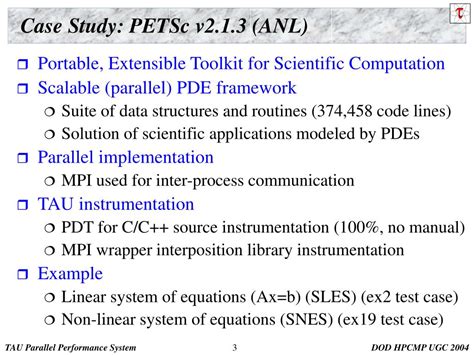 Ppt Tau Parallel Performance System Dod Ugc 2004 Tutorial Part 3 Tau Applications And