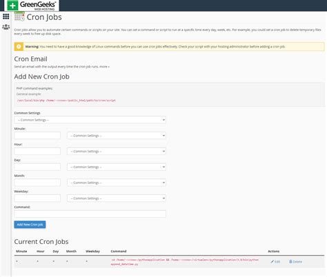 Automating Python Scripts With Greengeeks Cron Job Automation In Cpanel