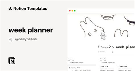 Week Planner Template Notion Marketplace