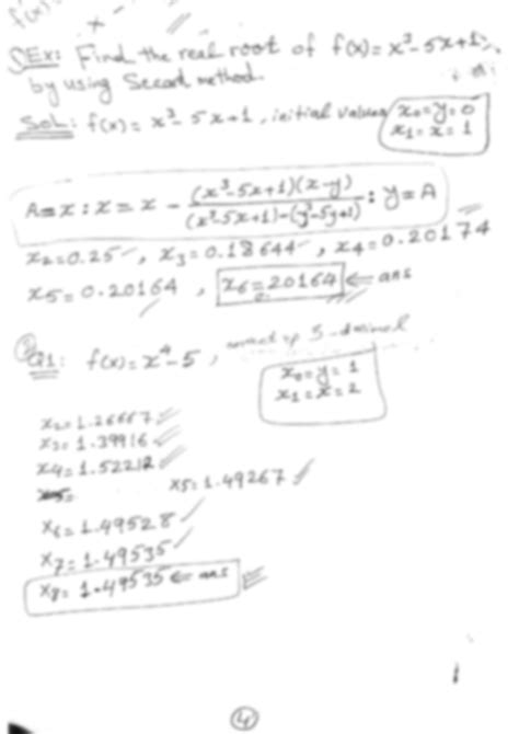 SOLUTION Numerical Analysis Secant Method Studypool
