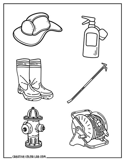 Firefighter Tools Coloring Page