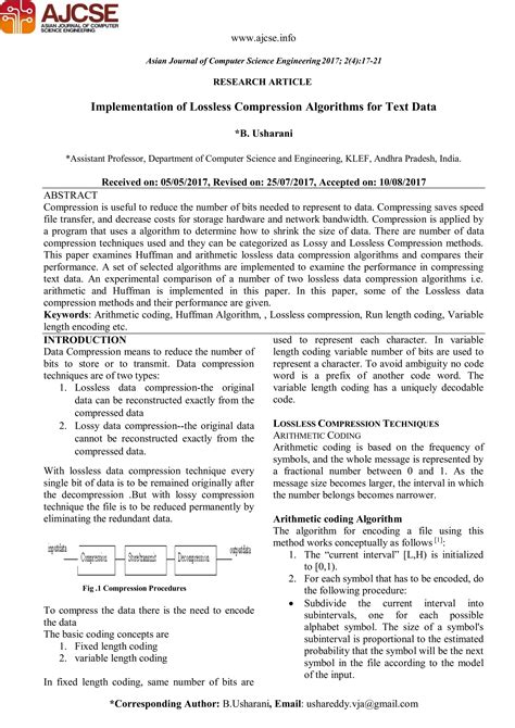 Implementation of Lossless Compression Algorithms for Text Data | PDF | Programming Languages ...