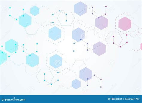 Hexagonal Abstract Background Big Data Visualization Stock Vector