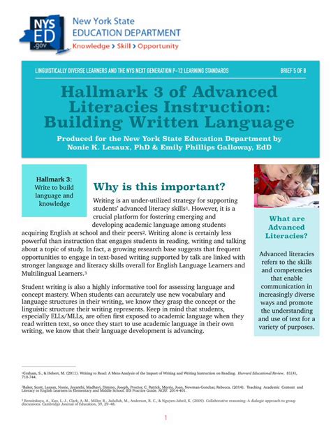 Pdf Hallmark 3 Of Advanced Literacies Instruction Students Can