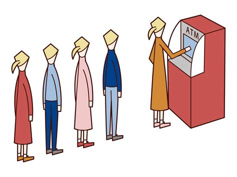 사람들의 줄 일러스트 대기 줄 사람들이 벤치에