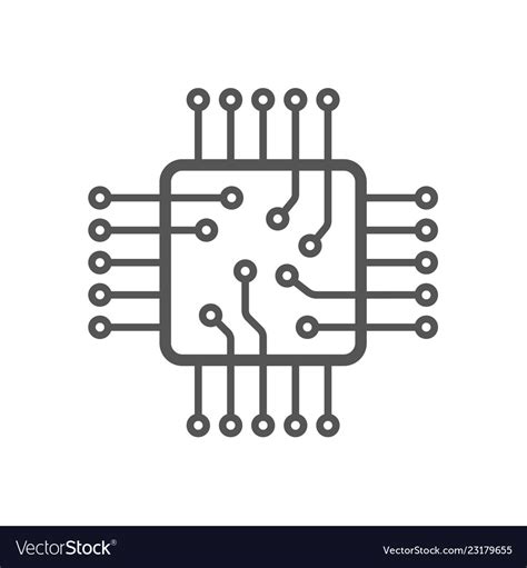 Microchip Icon Cpu And Gpu Icon Processor Icon Vector Image