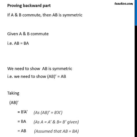 Example 27 If A B Are Symmetric Matrices Of Same Order Show