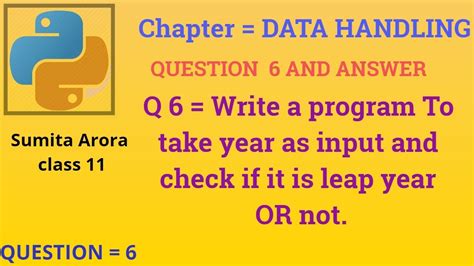 Write A Program To Take Year As Input And Check If It Is Leap Year Or Not Youtube