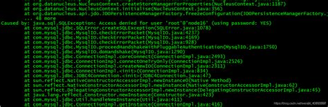 启动hive报错javasqlsqlexception Access Denied For User ‘root‘‘node16