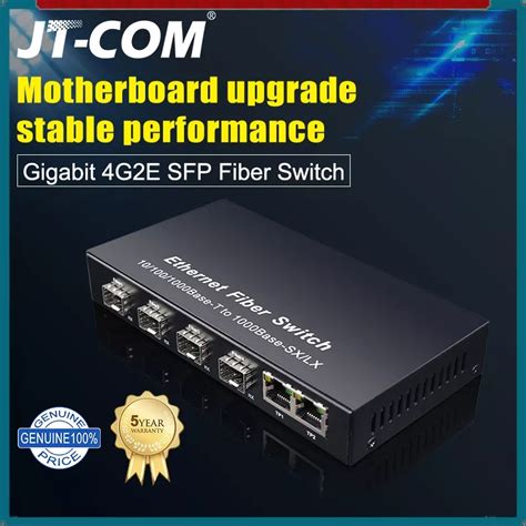 Jt Com Gigabit Sfp Fiber Switch 1000mbps Optical Media Converter 4 Sfp Fiber Port And 2 Rj45
