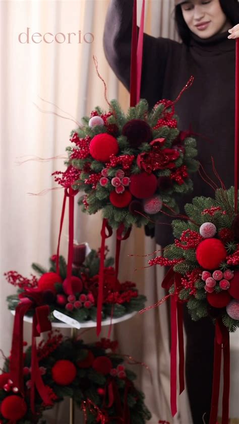 Новорічний декор🤍Ексклюзивні віночки та ялинки Процес декорування новорічної композиції у