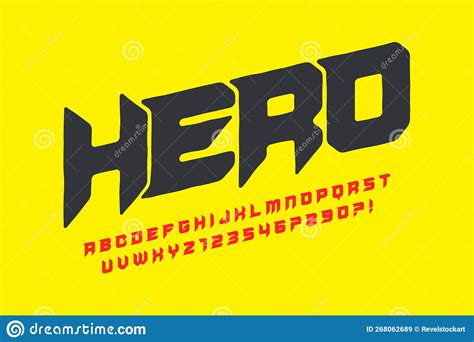 Racing Display Font Design Dynamic Alphabet Letters And Numbers