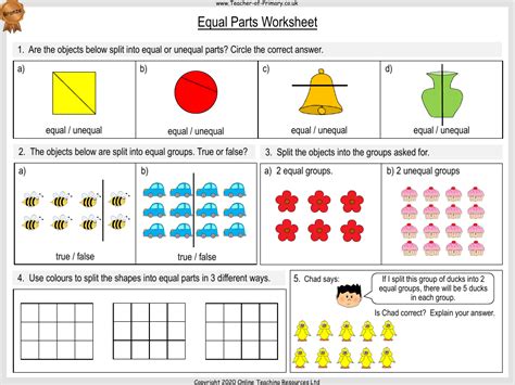 Partition Shapes Into Equal Parts Worksheets Free Worksheets Printable