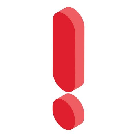 Red Exclamation Sign Icon Isometric Style 15674367 Vector Art At Vecteezy
