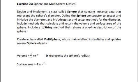 Solved Exercise 06 Sphere And Multisphere Classes Design