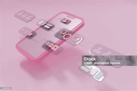 3d 렌더링 스마트 폰 모형 사용자 인터페이스 관리 템플릿 노드 그래픽 Ux Ui 시스템 사용자 웹 경험 디자이너 데이터