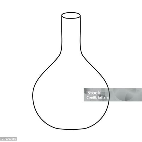 둥근 바닥 화학 플라스크 색칠 공부를 위한 낙서 작풍 편평한 벡터 개략 0명에 대한 스톡 벡터 아트 및 기타 이미지 0명