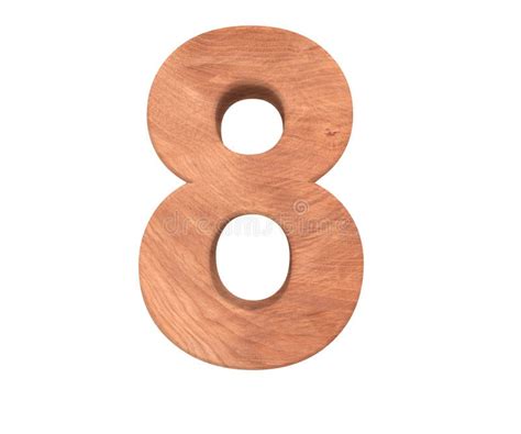 Decorative Wood Alphabet Digit Eight Symbol 8 3d Rendering