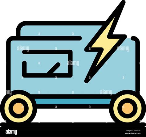 Electricity Generator Icon Outline Vector Power Engine Current Supply