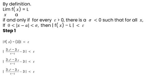 show proof of limits of functions using the epsilon delta definition of