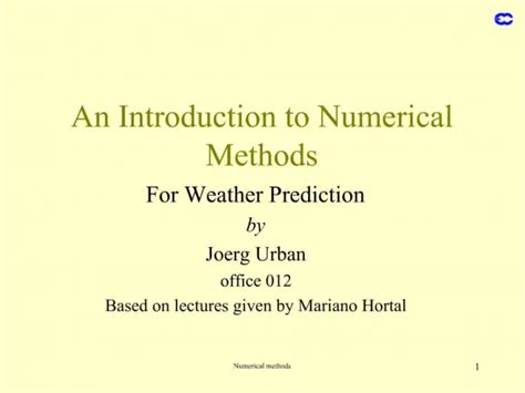 Ppt Lecture 1 Introduction To Numerical Methods Powerpoint