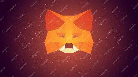 Premium Vector Metamask Logo Sign On Polygonal Wireframe Red Background Crypto Wallet For Defi